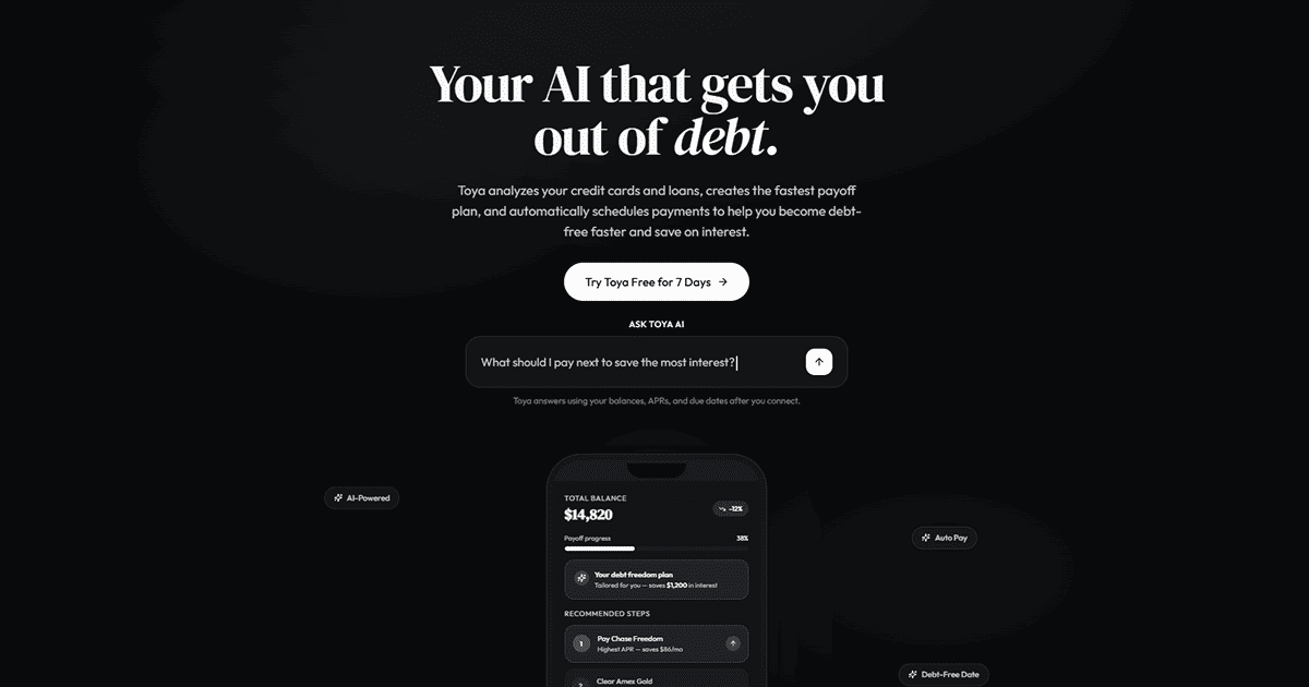 Debt Snowball vs Avalanche Calculator | Toya